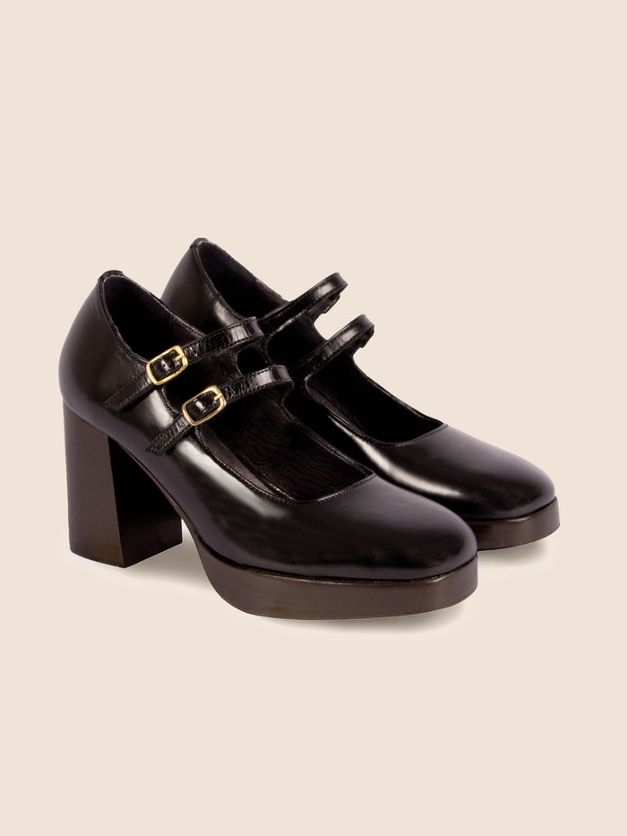 Black leather platform Mary-Janes | JULES & JENN