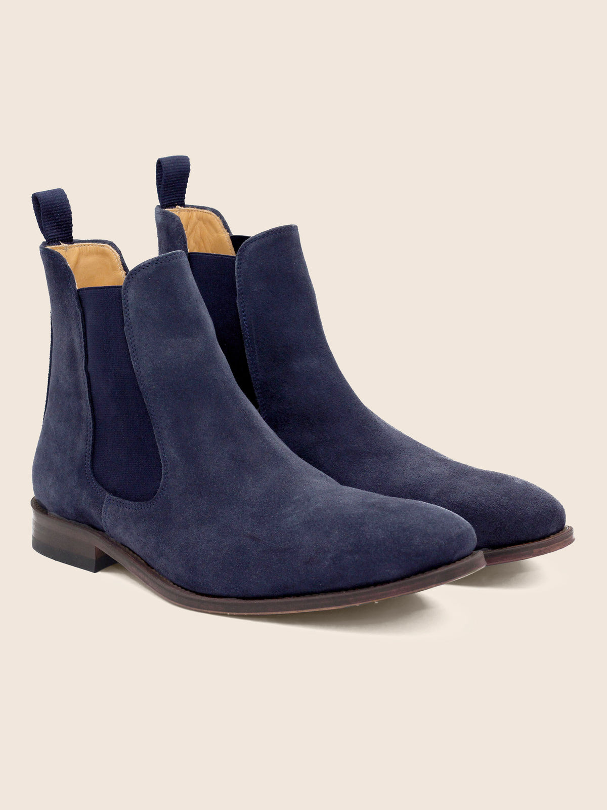 Chelsea boots homme cuir daim bleu fabriqué main | JULES & JENN