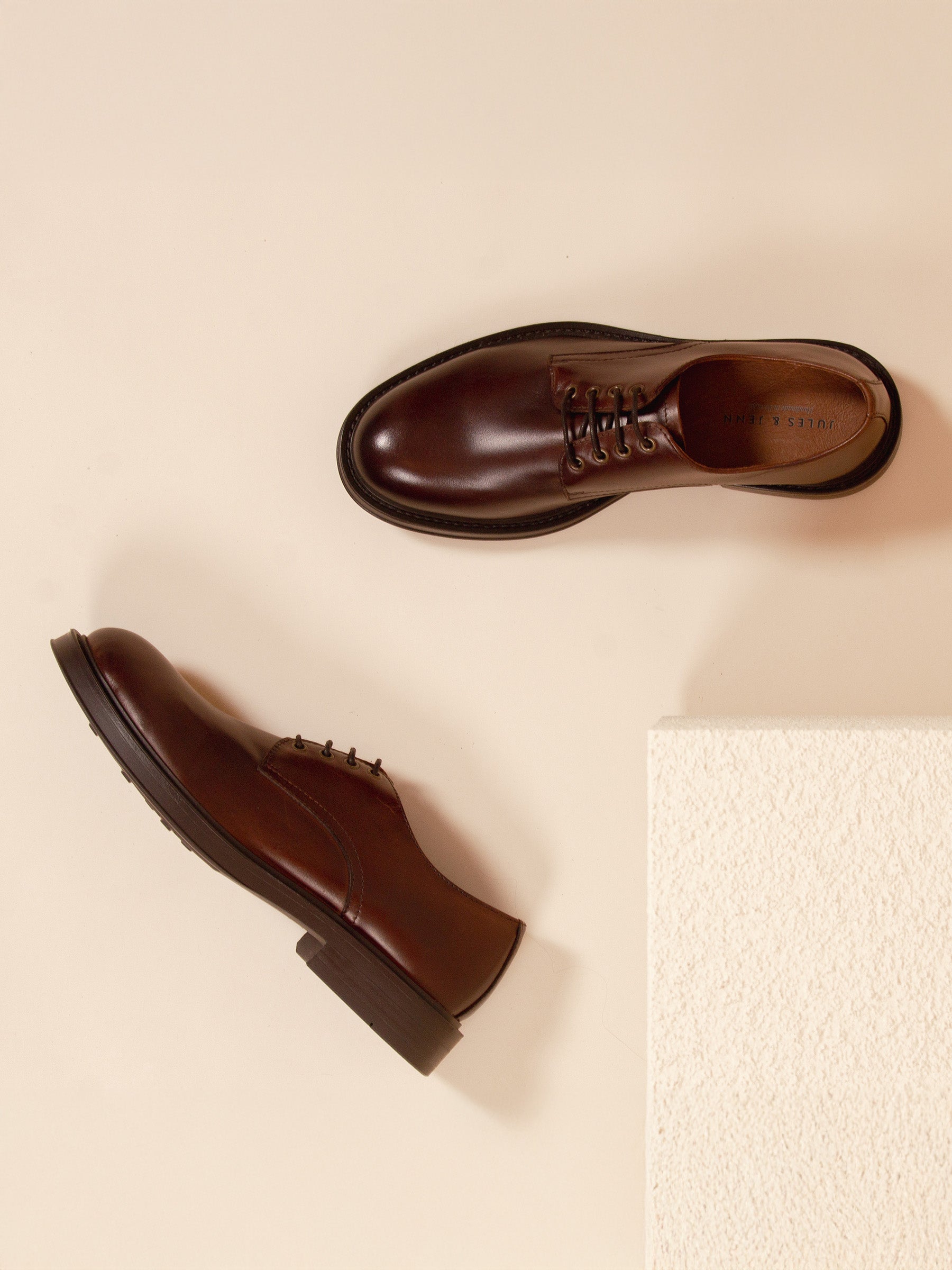 Derbies gomme cuir marron | JULES & JENN