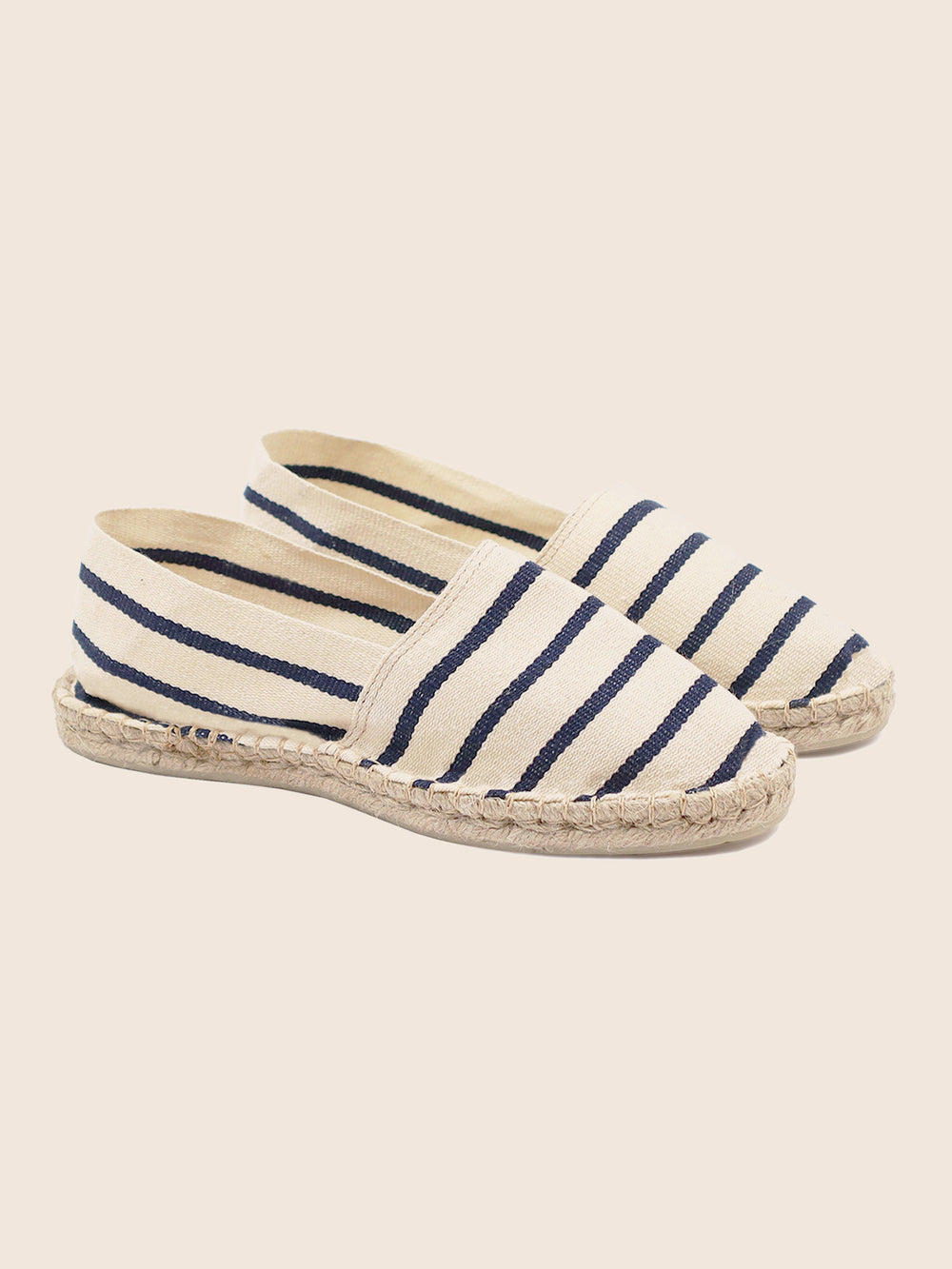Espadrilles en toile de coton blanc & bleu made in France | JULES & JENN