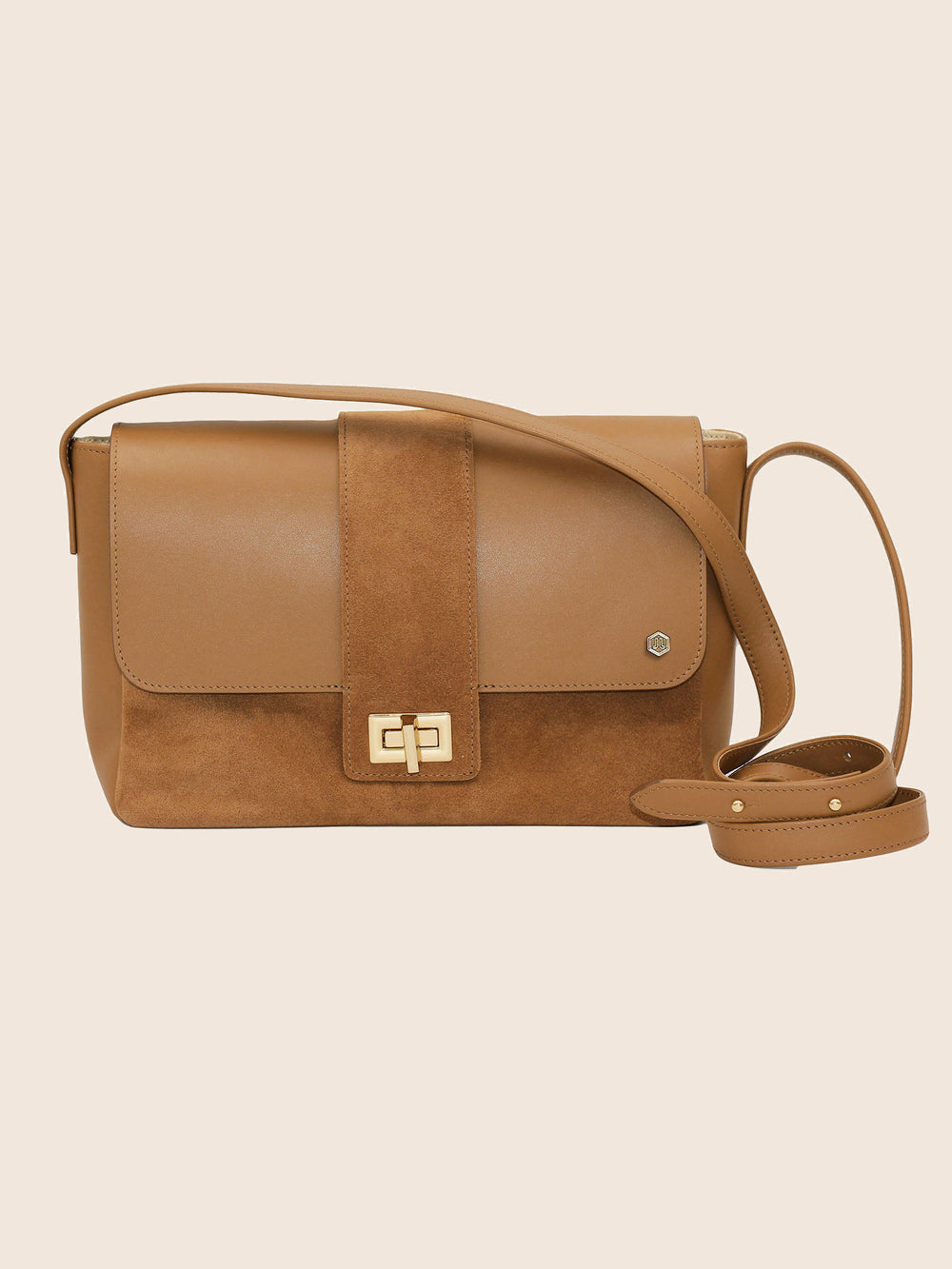 Tan leather cross-body bag made in Italy | JULES & JENN